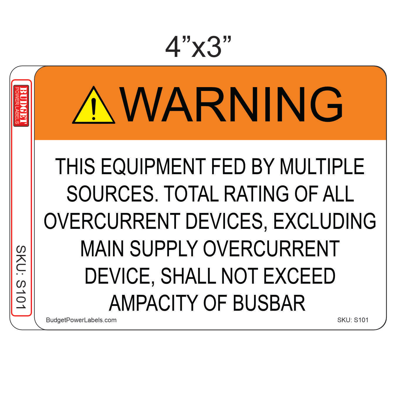 S101 - 3"x4" Warning Sticker – Budget Power Labels